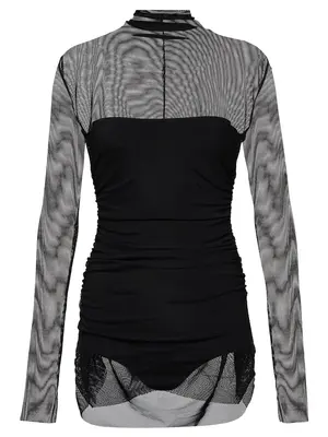 Norma Kamali Mesh Minidress - Black