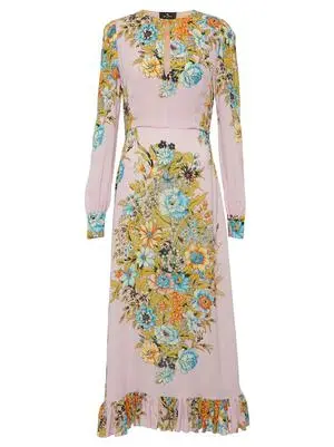 Etro Floral Print Minidress - Pink