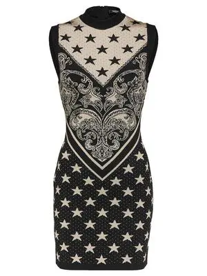 Balmain Intarsia Knitted Minidress - Multicoloured