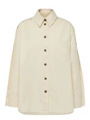 Victoria Beckham Oversized Cotton Shirt - Beige