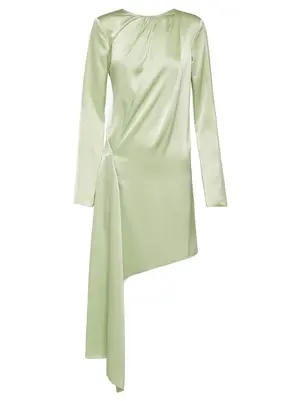 JW Anderson Asymmetric Satin Midi Dress - Green