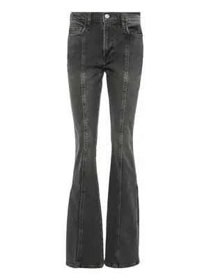 FRAME Le High Flare High-rise Jeans - Black