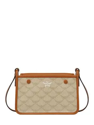 Mcm Himmel Lauretos Coated Canvas Crossbody Bag - Oatmeal