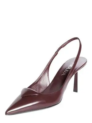 Prada Modellerie Pointed Toe Slingback Pump - Bordeaux