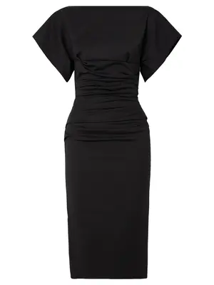 Maticevski Yuzu Cutout Gathered Stretch-jersey Dress - Black