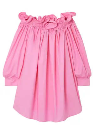 AZ FACTORY Lutz Huelle Theodora Off-the-shoulder Ruffled Mini Dress - Pink