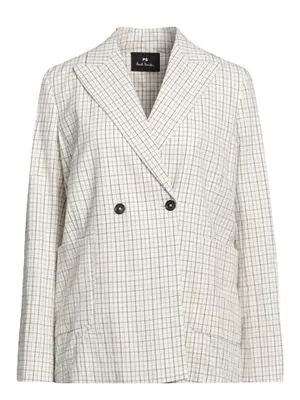 Paul Smith Double-breasted Checked Blazer - White