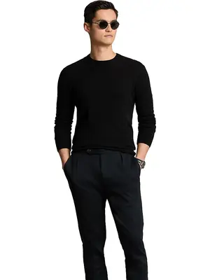 Ralph Lauren Ralph Lauren Pleated Knit Mesh Trousers Polo Black