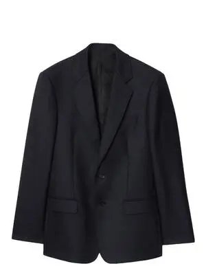 Burberry Check Wool Tailored Jacket - Tarmac Grey/dark Pewter Grey