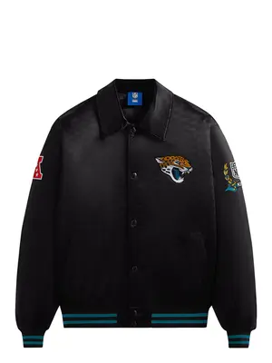 Kith For The Nfl: Jaguars Satin Bomber Jacket - Black