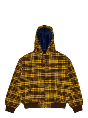 Supreme Plaid Wool Hooded Jacket - Brown