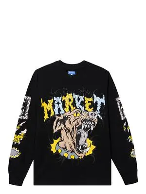 MARKET Warped Beware Long-sleeve T-shirt - Black