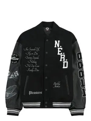 PLEASURES Nerd Varsity Jacket - Black
