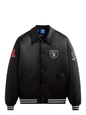 Kith For The Nfl: Raiders Satin Bomber Jacket - Black