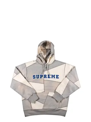 Supreme Patchwork Hooded Sweatshirt - Grey
