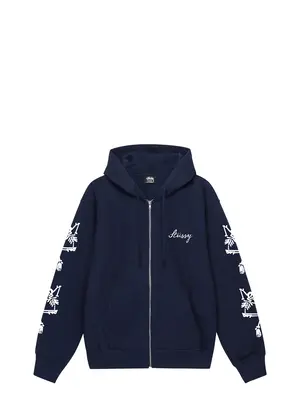 StÜssy Paradise Lost Zip Hoodie - Blue