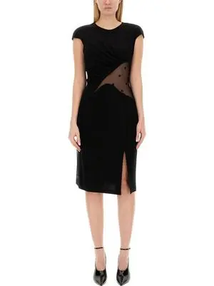 Givenchy 4g Crepe And Tulle Dress - Black