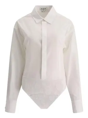 Alaïa Poplin Body Shirt - White