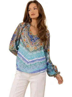 Hale Bob Sadie Voile Top - Floral / Multicolor