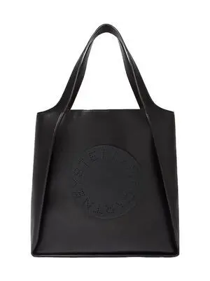 Stella McCartney Stella McCartney Stella Logo Square Tote Bag Black