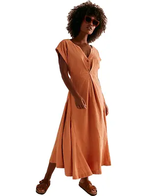 Free People Free People Outta Here Midi Dress Sandstone