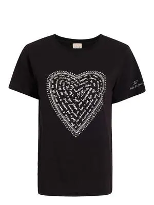 Cinq À Sept Love Letter Heart T-shirt - Black