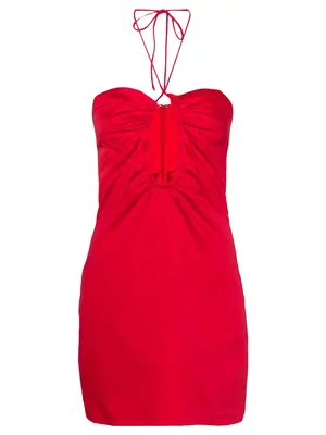 Cult Gaia Laura Halterneck Mini Dress - Red