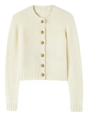 PALM ANGELS Palm Angels Curved-Logo Wool-Blend Cardigan