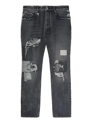 Palm Angels Distressed Straight-leg Jeans - Black