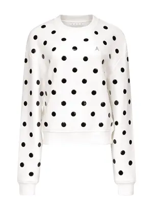 AREA Polka-dot Cotton Sweatshirt - White