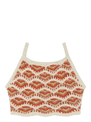 Alanui Hawa Mahal Crochet-knit Top - Neutrals