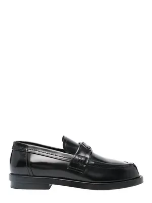 Alexander McQueen Logo-plaque Leather Loafers - Black