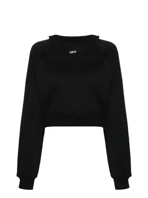Off-White Cropped Layered Sweatshirt - Black