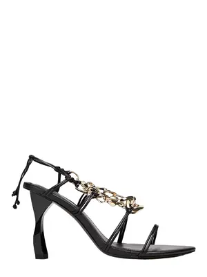 Aje Astrid Chain-embellished Leather Sandals - Black
