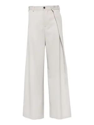 MAISON MARGIELA Pleated Wide-leg Trousers - Neutrals