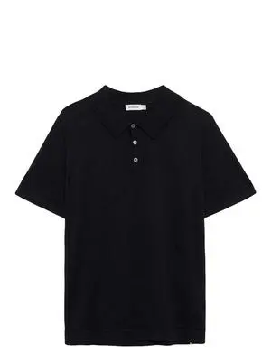 Simkhai Barron Cotton Polo Shirt - Black