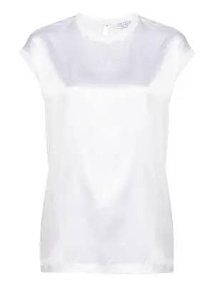 Brunello Cucinelli Stretch-silk Top - White