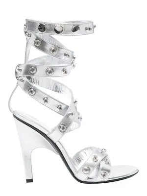 Attico Cosmo 105mm Leather Sandals - Silver