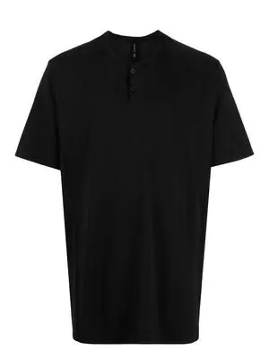 Transit Button-fastening Cotton T-shirt - Black