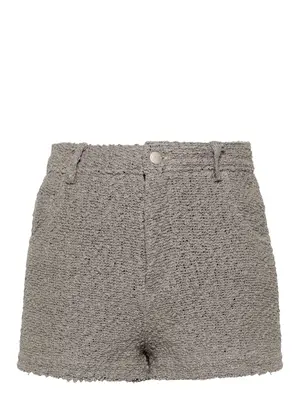 IRO PARIS Daphna High-waisted Bouclé Shorts - Grey