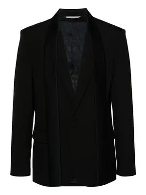 Valentino Garavani Scarf-detail Wool Blazer - Black