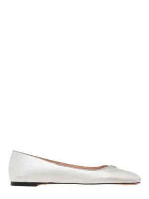 Bally Emblem Logo-plaque Ballerina Flats - Silver
