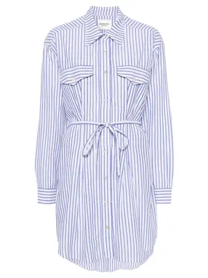 MARANT ETOILE Liliane Striped Shirt Dress - Blue