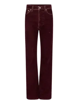 Rabanne High-waist Velvet Trousers - Red