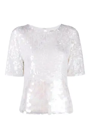 P.a.r.o.s.h Sequin Embellished T-shirt - Neutrals