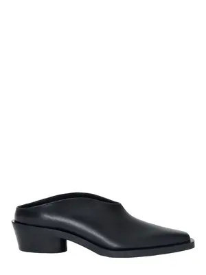 Proenza Schouler Bronco Leather Mules - Black