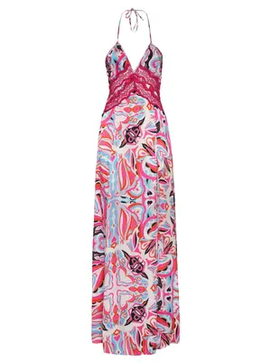 Philipp Plein Abstract-print Maxi Dress - Pink