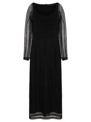GLORIA COELHO Slit-sleeve Mesh Dress - Black