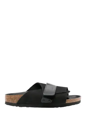BIRKENSTOCK Kyoto Suede Flat Sandals - Black