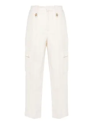 TWINSET Logo-plaque Twill Trousers - Neutrals